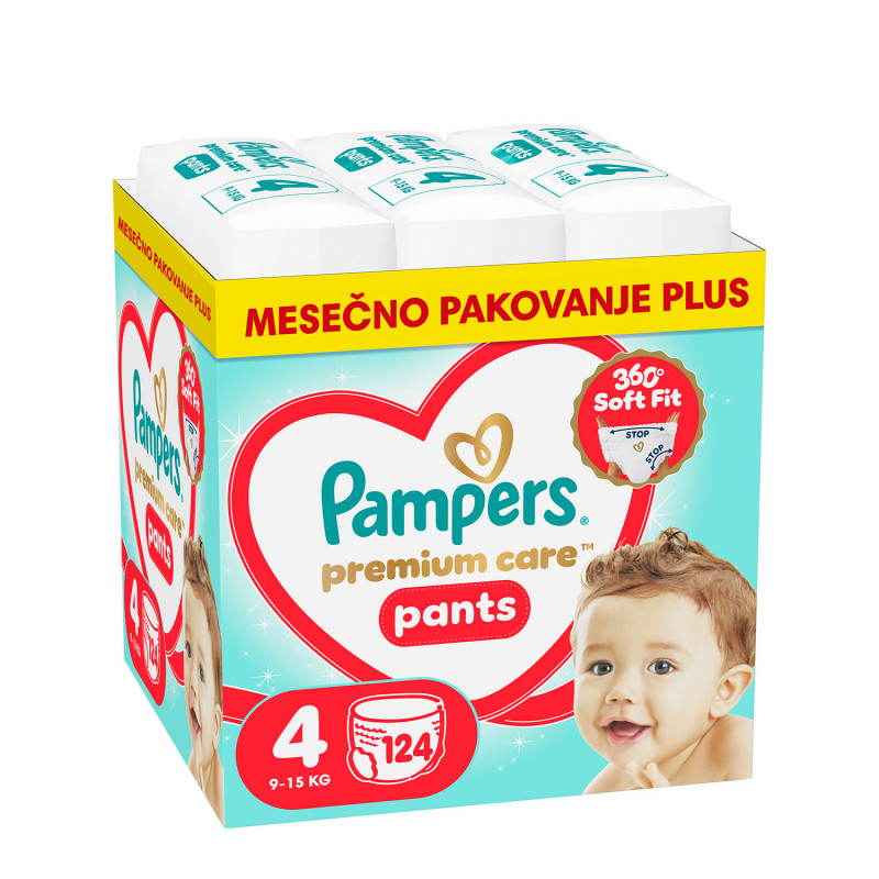 Pampers pants pelene premium care monthy S4 9-15kg124kom