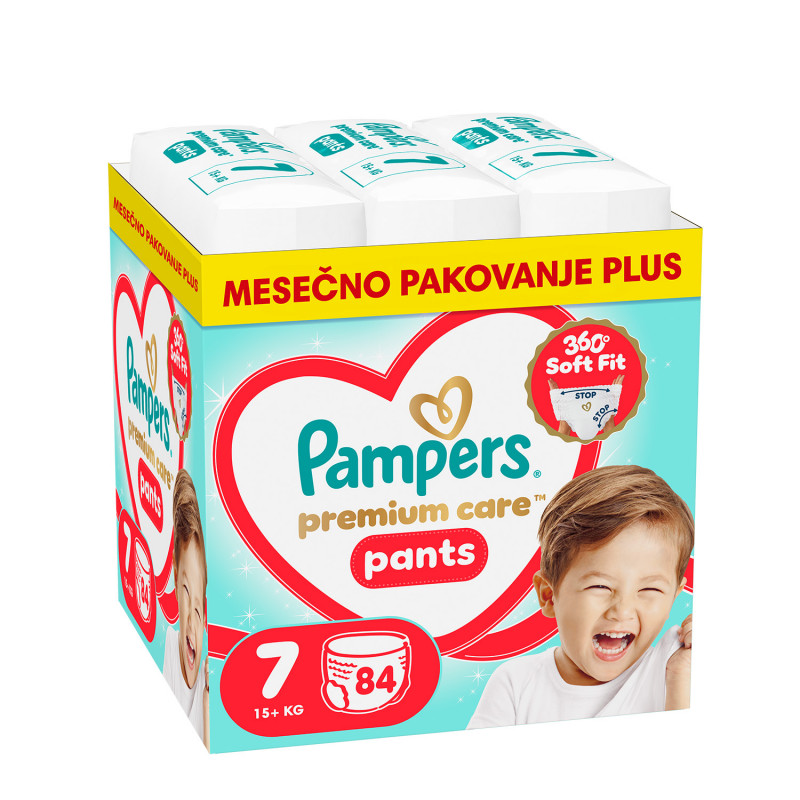 Pampers pants pelene montly 7 premium care  15kg+ 84kom