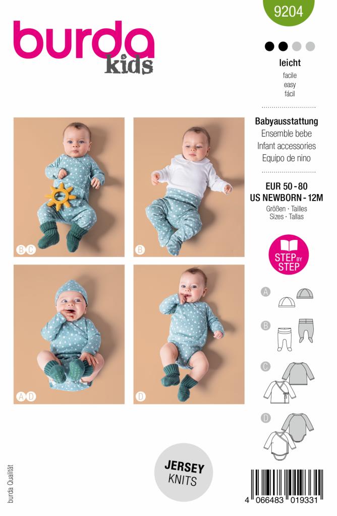 Kroj Komplet za bebe: bodi, majica, benkica i kapa