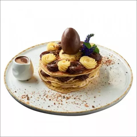 PANCAKES - BUENO NAMAZ, KREM VANILA, KREM ČOKOLADA, COOKIES KEKS, BUENO ČOKOLADA, MLEČNA ČOKOLADA, K