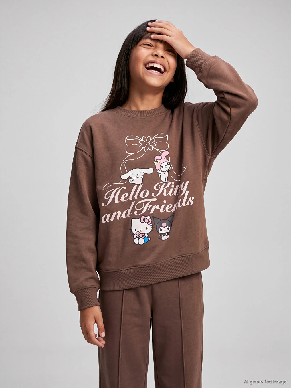 LCW Kids Hello Kitty Štampana Dukserica Za Devojčice