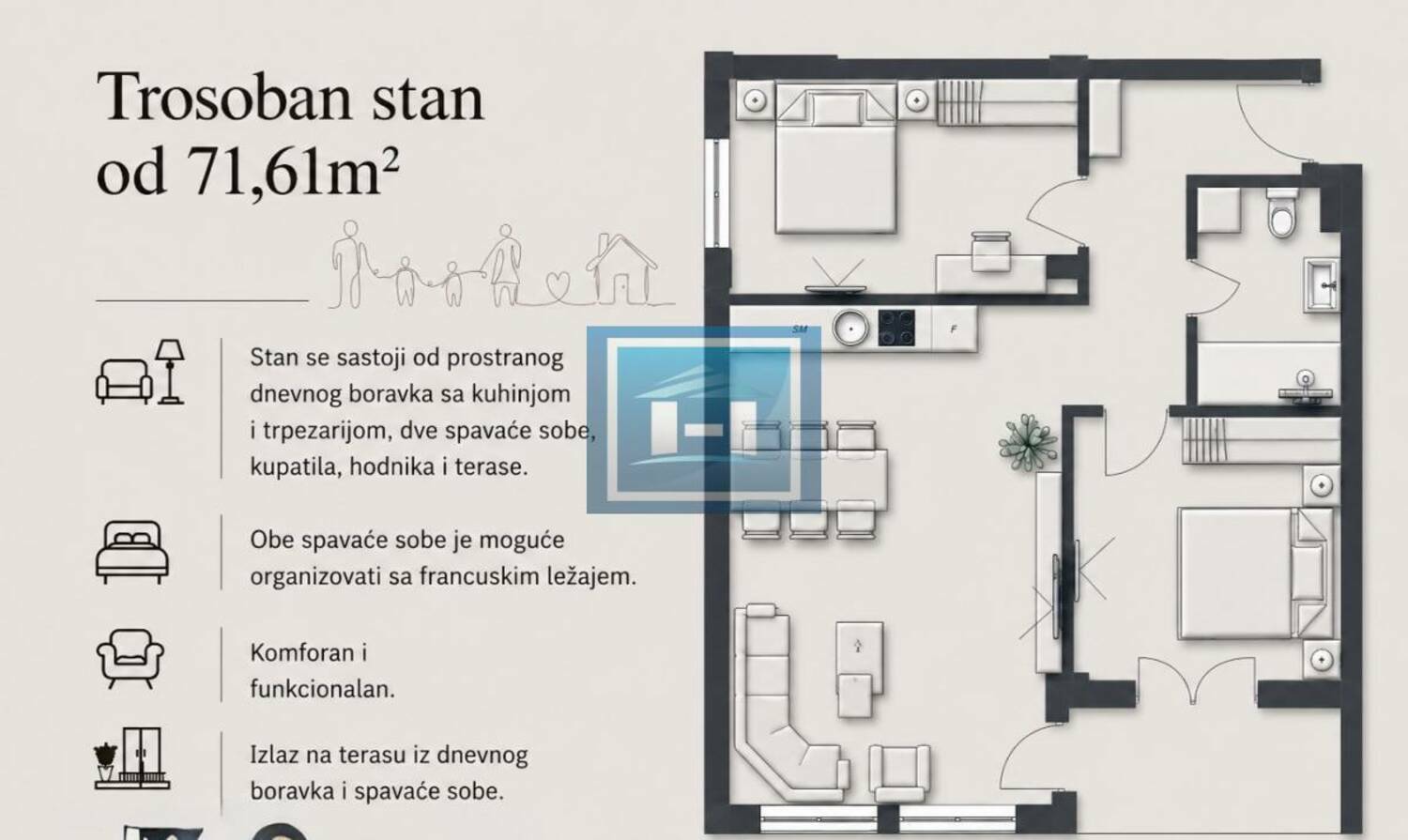 Trosoban stan, Jagodina | Prodaja · 71m² · 133.900€