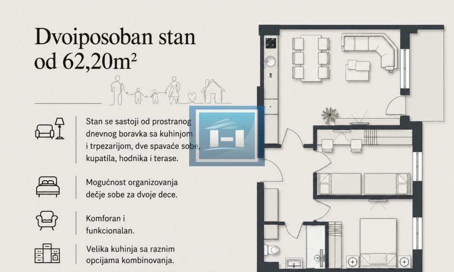 Dvoiposoban stan, Jagodina | Prodaja · 62m² · 116.300€