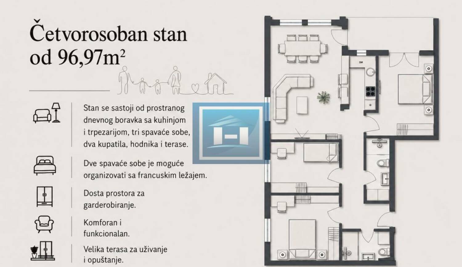 Cetvorosoban stan, Jagodina | Prodaja · 96m² · 176.000€