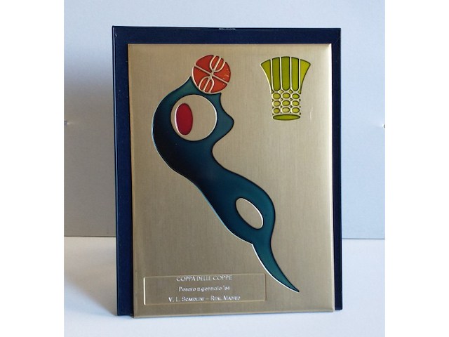 plaketa COPPA DELLE COPPE VL Scavolini - Real Madrid 84