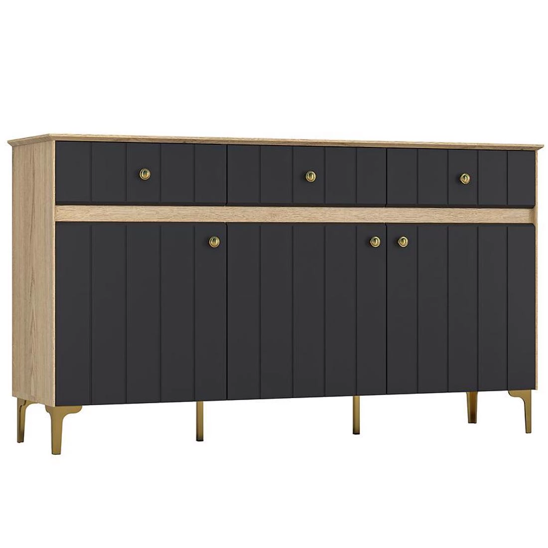 Merida E komoda 142,8x38x80,2 crna/cremona
