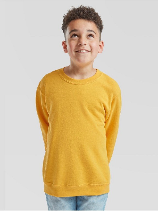 Fruit Of The Loom, Kids Classic Set-in Sweat, duks za decu, crna, 9-11