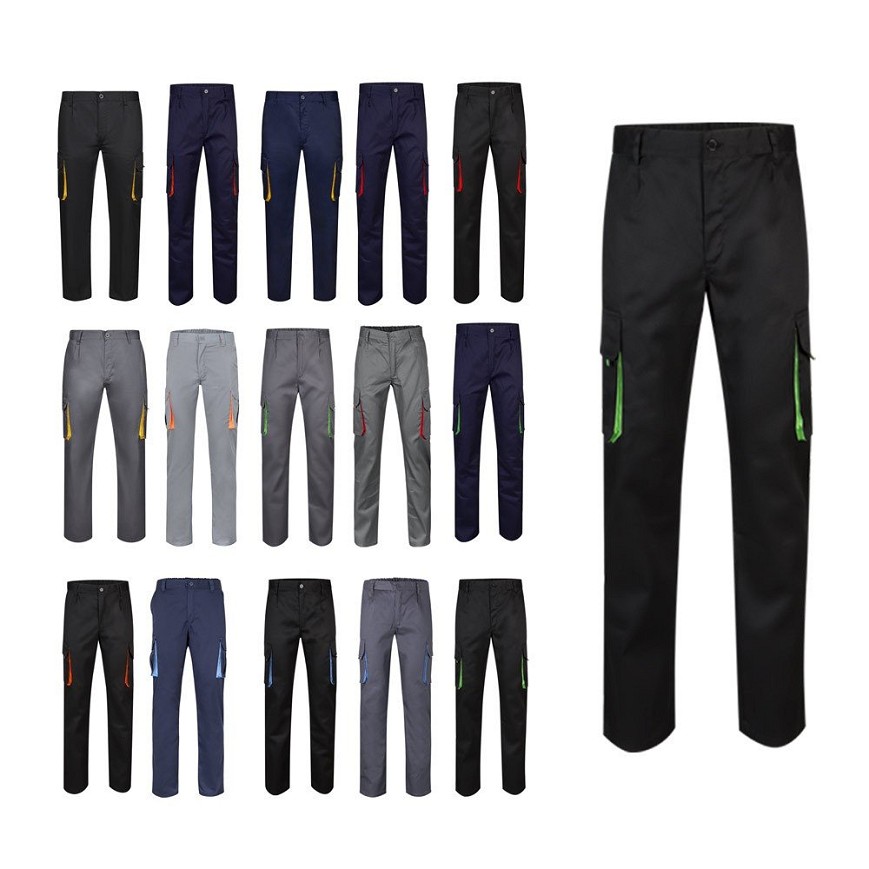 VL HYPNOS. Dvobojne pantalone od kepera sa više džepova (200g/m²), od pamuka (35%) i poliestera (65%)
