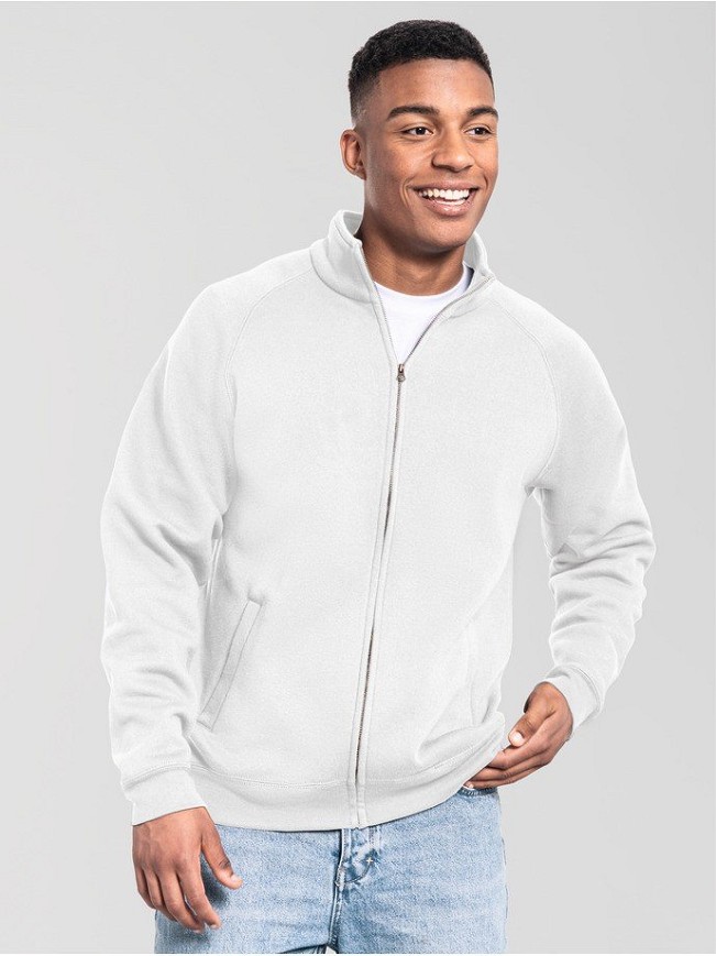 Fruit of the Loom, Iconic Premium Sweat Jacket, bela , S