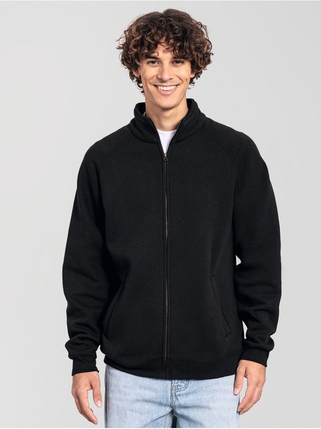 Fruit of the Loom, Iconic Premium Sweat Jacket, crna ,L