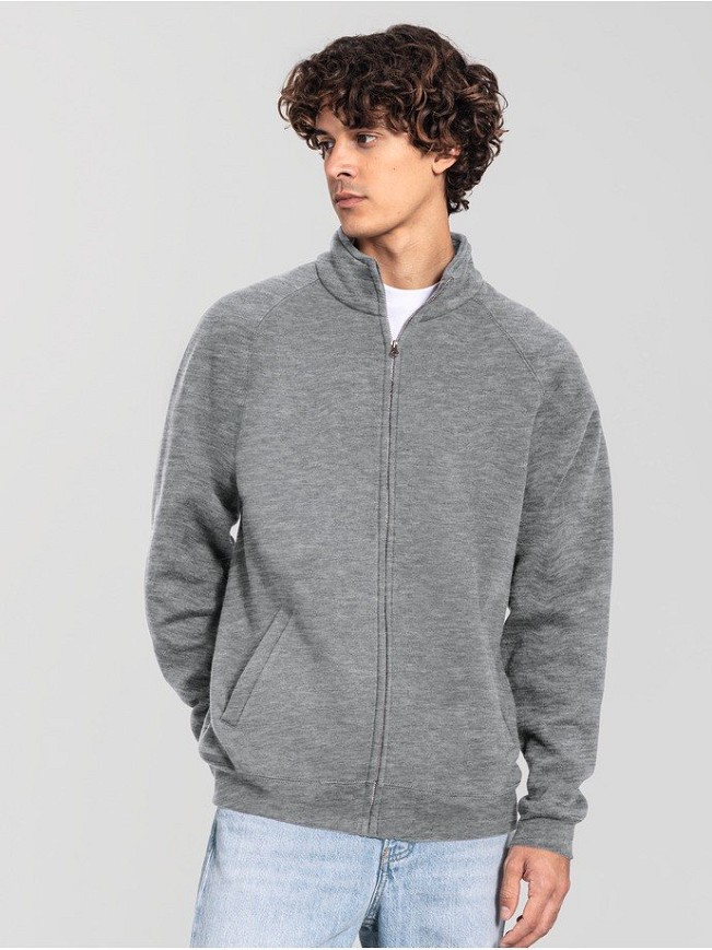 Fruit of the Loom, Iconic Premium Sweat Jacket, pepeljasto siva ,3XL