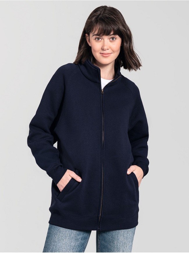 Fruit of the Loom, Iconic Premium Sweat Jacket, tamno teget ,S