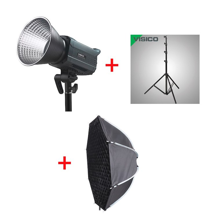 Visico LED-200SR RGB LED + LS-8008CK stativ + ZD-015D 90cm Octabox