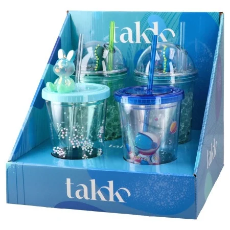 Takk lavine čaše sa cevčicom plastične 450 ml miks ( 704043 )