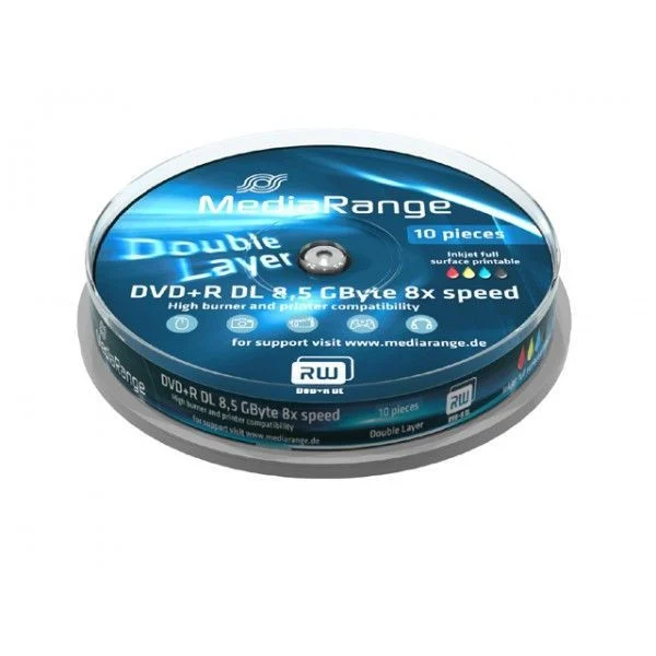MediaRange MR468 Double Layer Printable 8.5GB DVD+R DL 8X ( 55YMP8+/Z )