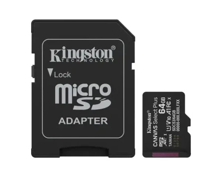 Kingston + SD adapter SDCS3/64GB class 10 Micro SD Card 64GB
