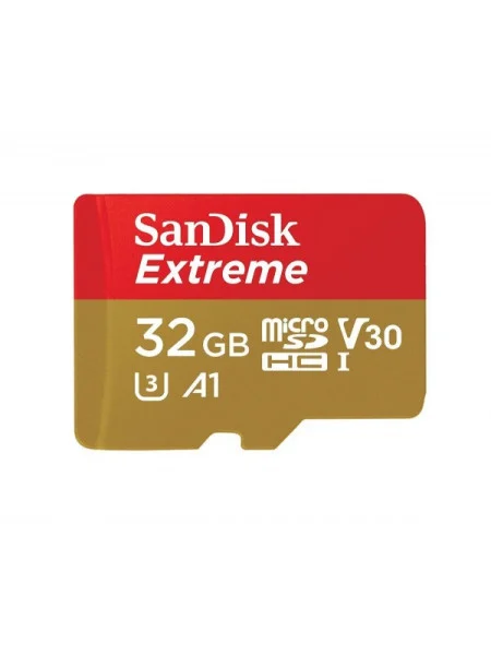 SanDisk SDHC 32GB extreme micro 100MB/s V30 UHS-I U3+ SD adapterom.