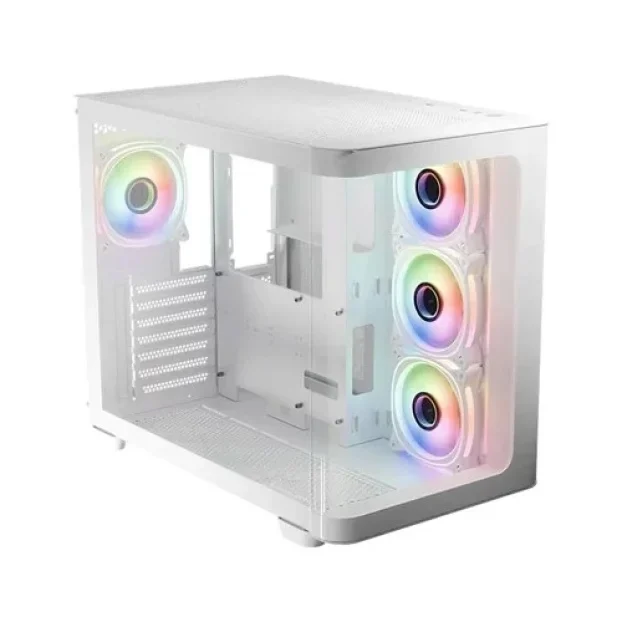 Lc power gaming 8001w-on pro-storm light 4x120mm argb fan 1xusb3.0 2xusb2.0 1xusb3.0 type-c white Tower ( 24611 )