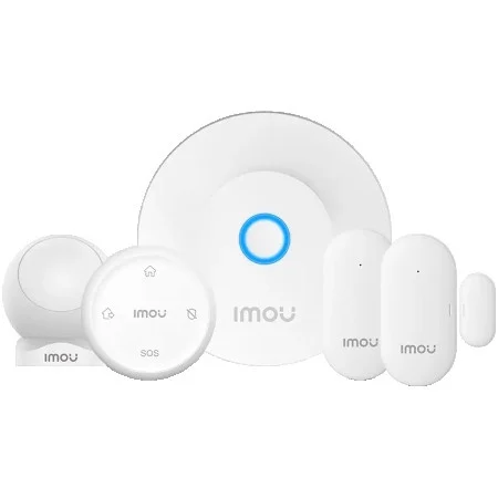 Imou Home security system, ZG2 gateway, ZE1 emergency alarm button, ZD1 door and window sensor, ZP1 motion sensor ( KIT-ALARM(ZG2)-EU-5 )
