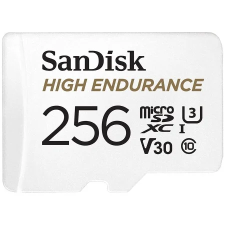 SanDisk High Endurance microSDXC 256GB + SD Adapter - for dash cams & home monitoring, up to 20,000 Hours, Full HD / 4K videos, up to 100/4