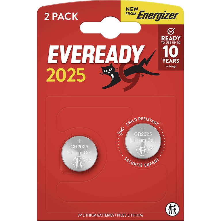 Eveready E304439300 dugmasta baterija 3 V CR 2025 pak. 2 kom.