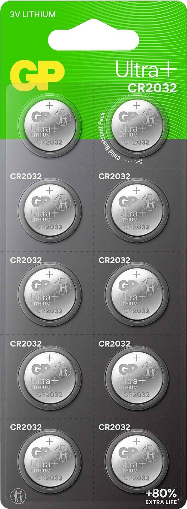 GP CR2032 dugmasta baterija Li-MnO2 3 V 240 mAh CR 2032