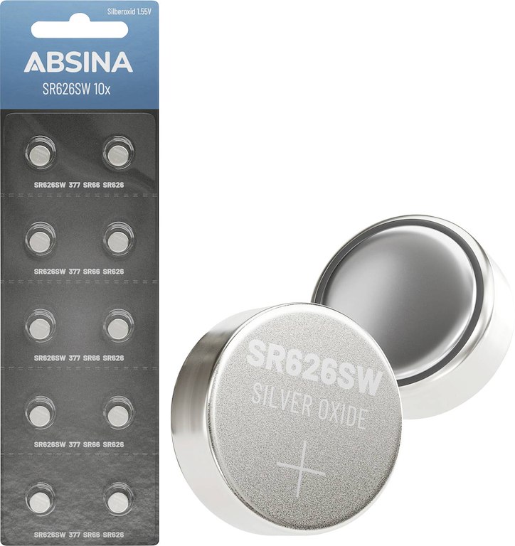 Absina dugmasta baterija srebro-oksidna 1,55 V 377 pak. 10 kom.