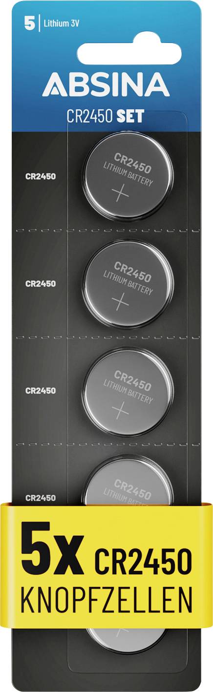 Absina dugmasta baterija litijumska 3 V CR 2450 pak. 5 kom.