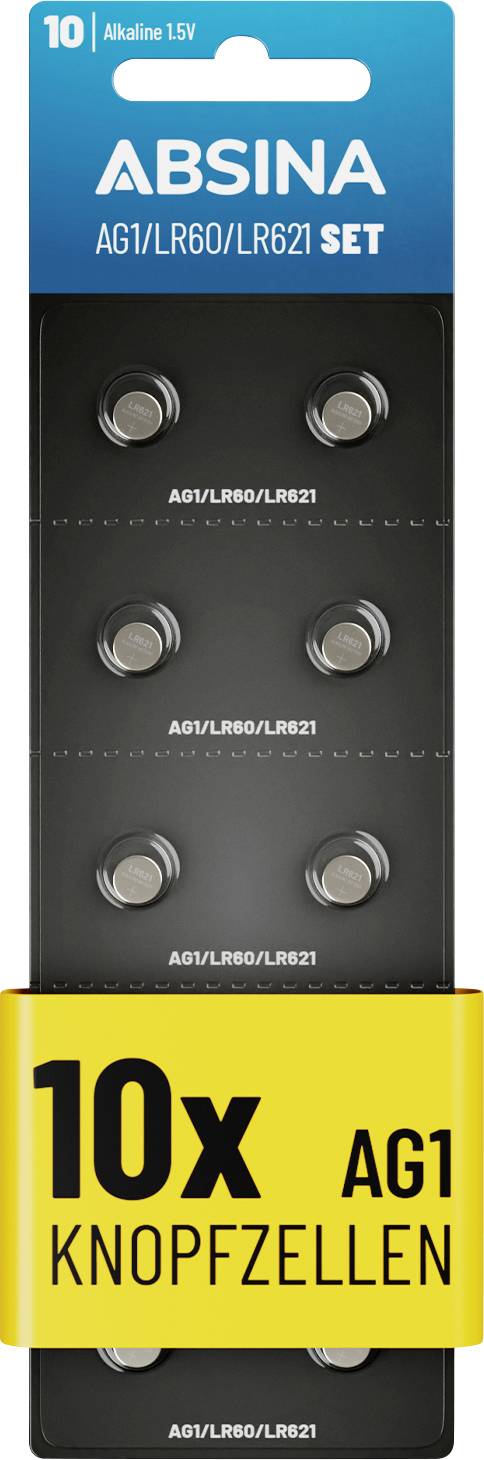Absina dugmasta baterija alkalna 1,5 V pak. 10 kom.