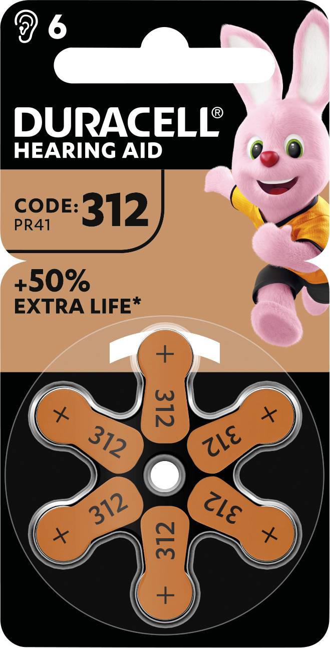 Duracell baterija za slušni aparat cink-vazduh 1,45 V 160 mAh ZA 312 (⌀ x V) 7,9 mm x 3,6 mm
