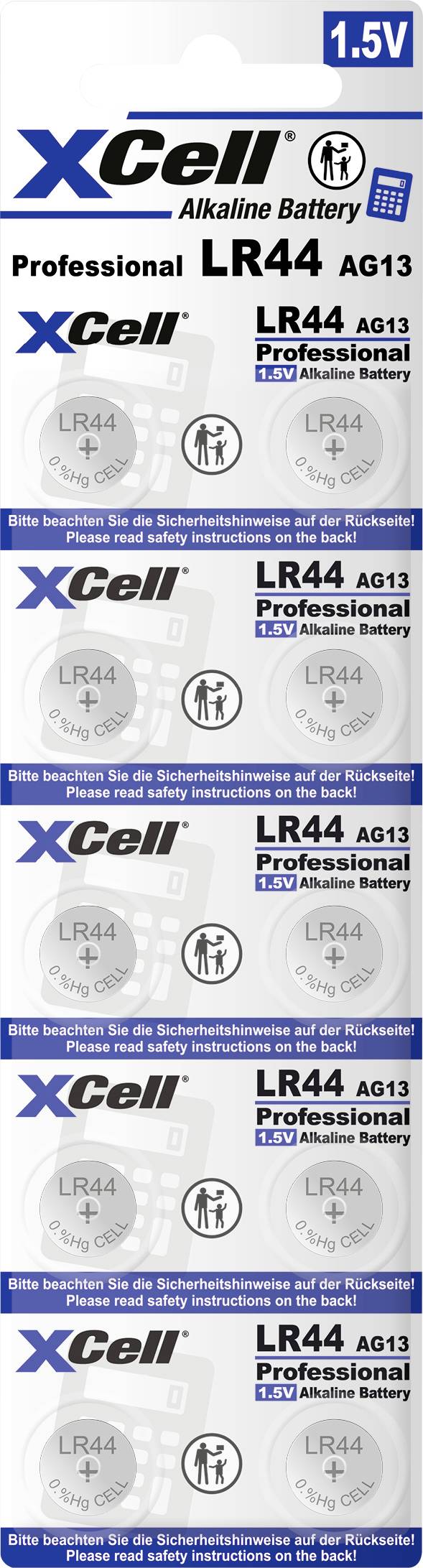 XCell dugmasta baterija alkalna 1,5 V LR 44 pak. 10 kom.