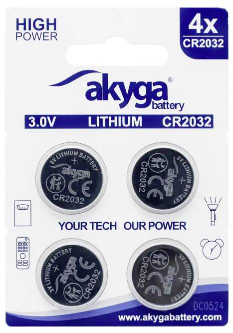 Akyga CR2032 dugmasta baterija Li-MnO2 3 V 210 mAh CR 2032