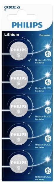 Philips dugmasta baterija litijumska 3 V CR 2032 pak. 5 kom.