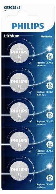 Philips dugmasta baterija litijumska 3 V CR 2025 pak. 5 kom.