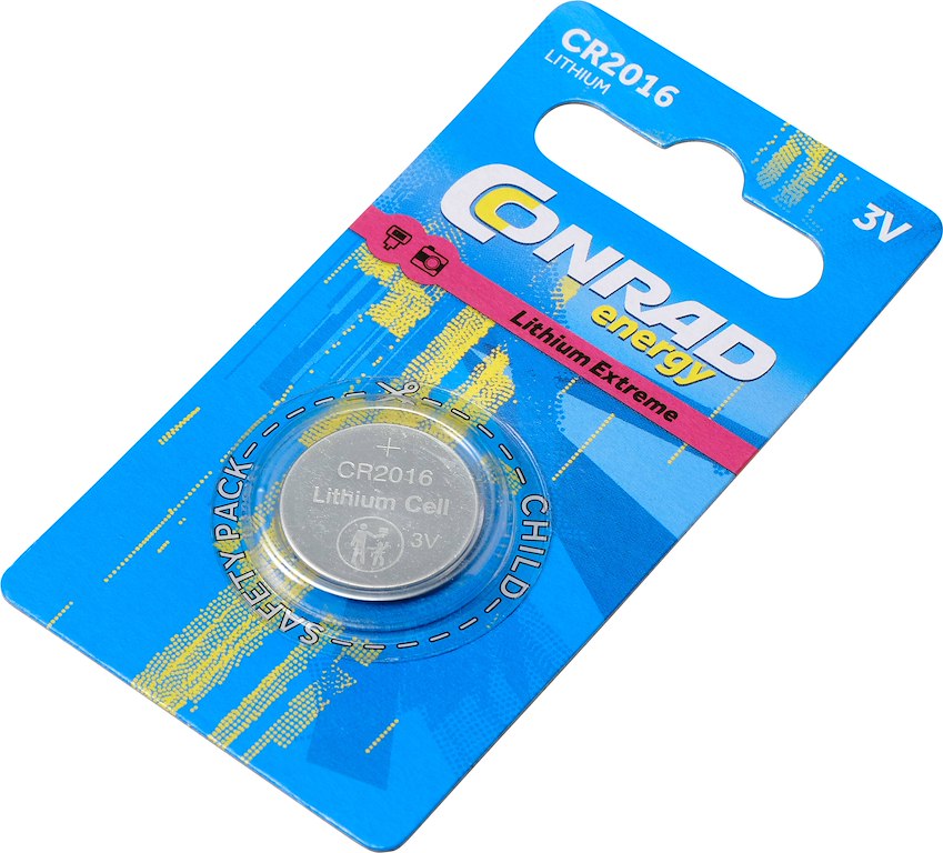 Conrad energy dugmasta baterija litijumska 3 V 80 mAh CR 2016 (⌀ x V) 20 mm x 1,6 mm
