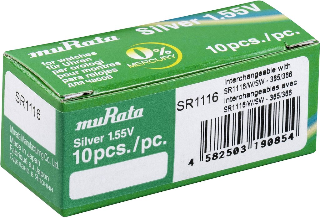 Murata SR1116-PBWW dugmasta baterija srebro-oksidna 1,55 V 30 mAh 366
