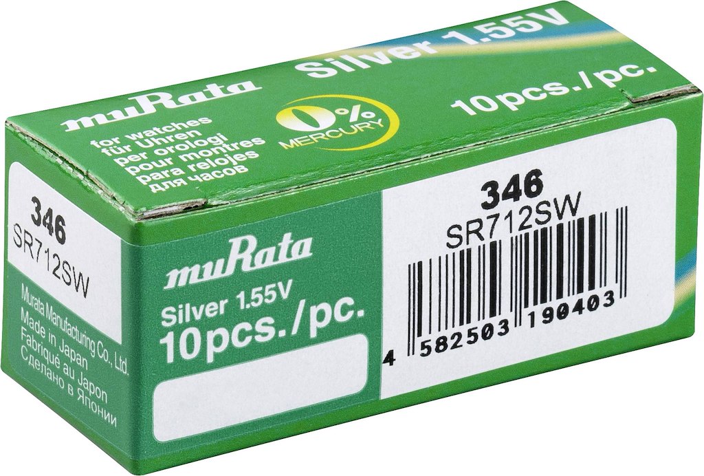 Murata SR712SW-PBWW dugmasta baterija srebro-oksidna 1,55 V 9,5 mAh 346