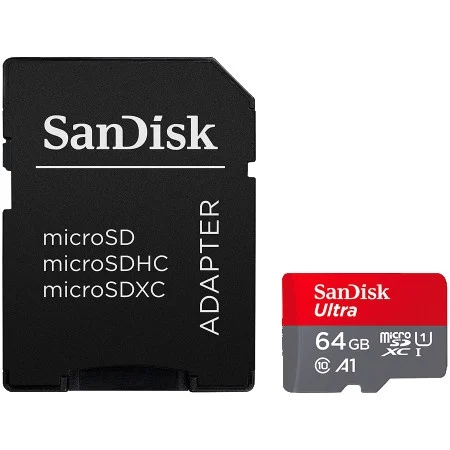 Sandisk ultra microsdxc 64gb + sd adapter a1 class 10 uhs-I ( sdsquab-064g-gn6ma )