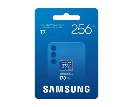 Samsung T7 Memorijska kartica microSDXC UHS-I U3 V30 A2 256GB MB-MB256T