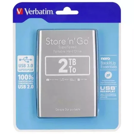 Verbatim 53189 Silver Eksterni hard disk 2TB