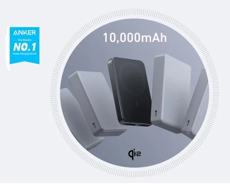 Anker MagGo 10000mAh, 15W, magnetno bežični power bank, crni