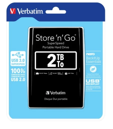 Verbatim 53177 HDD E2.5" 2TB USB 3.0 Store'n'Go , Black