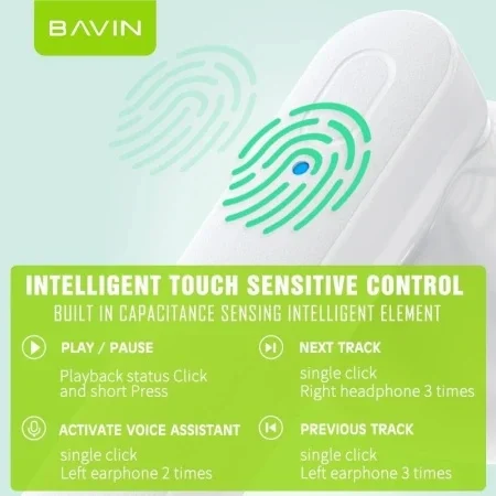 Bavin Earbuds Wireless slušalice + kabl type-C bela ( 90211 )