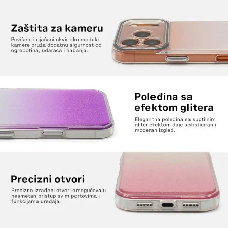Futrola ombre glitter za iphone 17 pro max (6.9) roze ( F124977 )