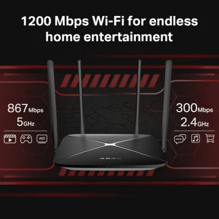Mercusys ac12g gigabit ac1300 dual band wireless router ( ms002 )
