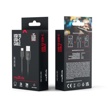 Maxlife kabl (USB-USB-C) 3m 2A crni ( 21280 )