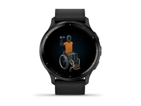 Garmin venu 3 black leather smartwatch ( 010-02784-52 )