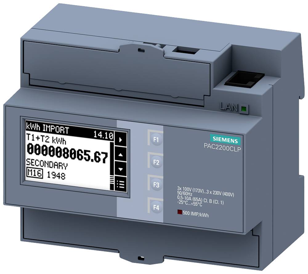 Siemens 7KM2200-2EA40-1JA1 digitalni merni instrument za DIN šinu LCD
