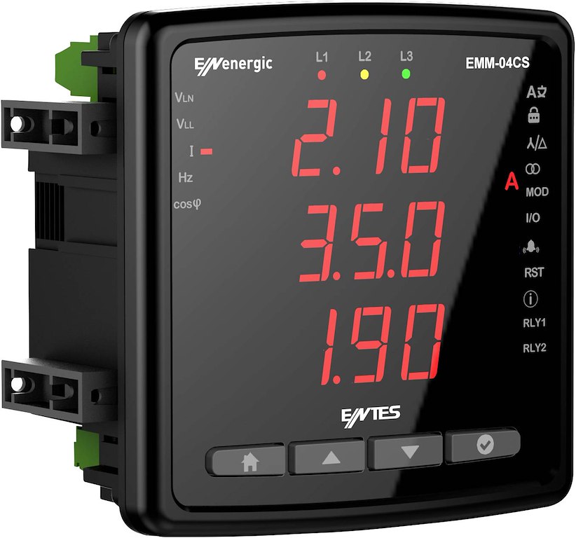 ENTES EMM digitalni ugradni merni instrument napon AC, struja AC, cos φ, frekvencija 480 V, 5 A LED