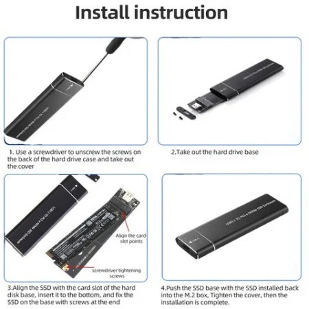 Adapter ssd type c - m.2 nvme ssd crni ( AD531 )